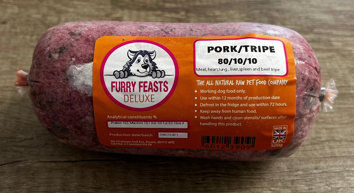 Deluxe Pork/Tripe 80-10-10 - Furry Feasts — Roar Pet Supplies